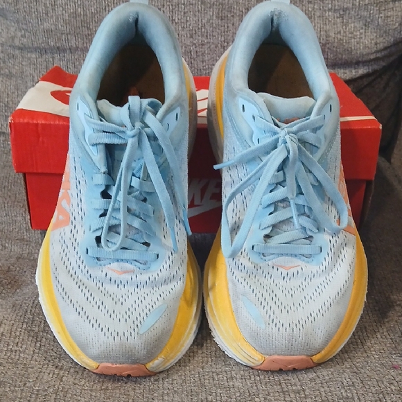 Hoka | Shoes | Hoka Womens Blue And Yellow Running Shoes | Poshmark